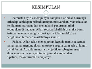 Fenomena Syirik di Masyarakat | PPTX