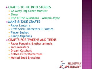 Crafting 101 - Dynamic Children's Programming | PPTX