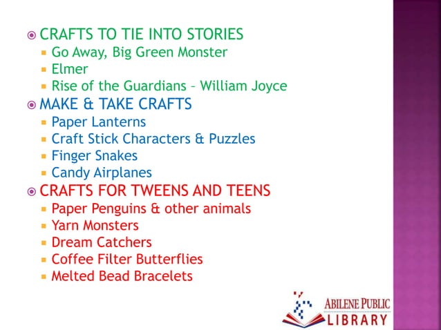 Crafting 101 - Dynamic Children's Programming | PPTX