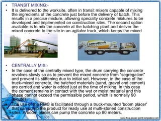 A POWERPOINT PRESENTAION ON READY-MIX CONCRETE | PPTX
