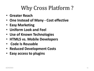 Cross Platform Mobile Application Development | PPTX