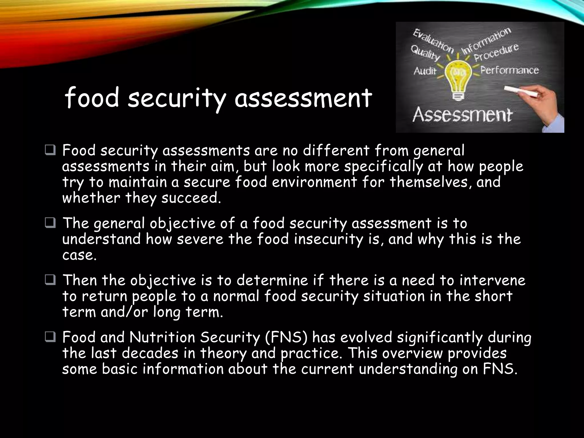 assessing food and nutritional security | PPTX