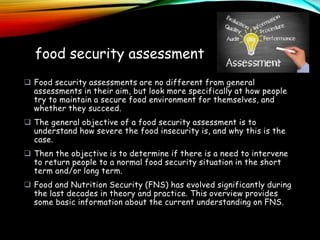 assessing food and nutritional security | PPTX