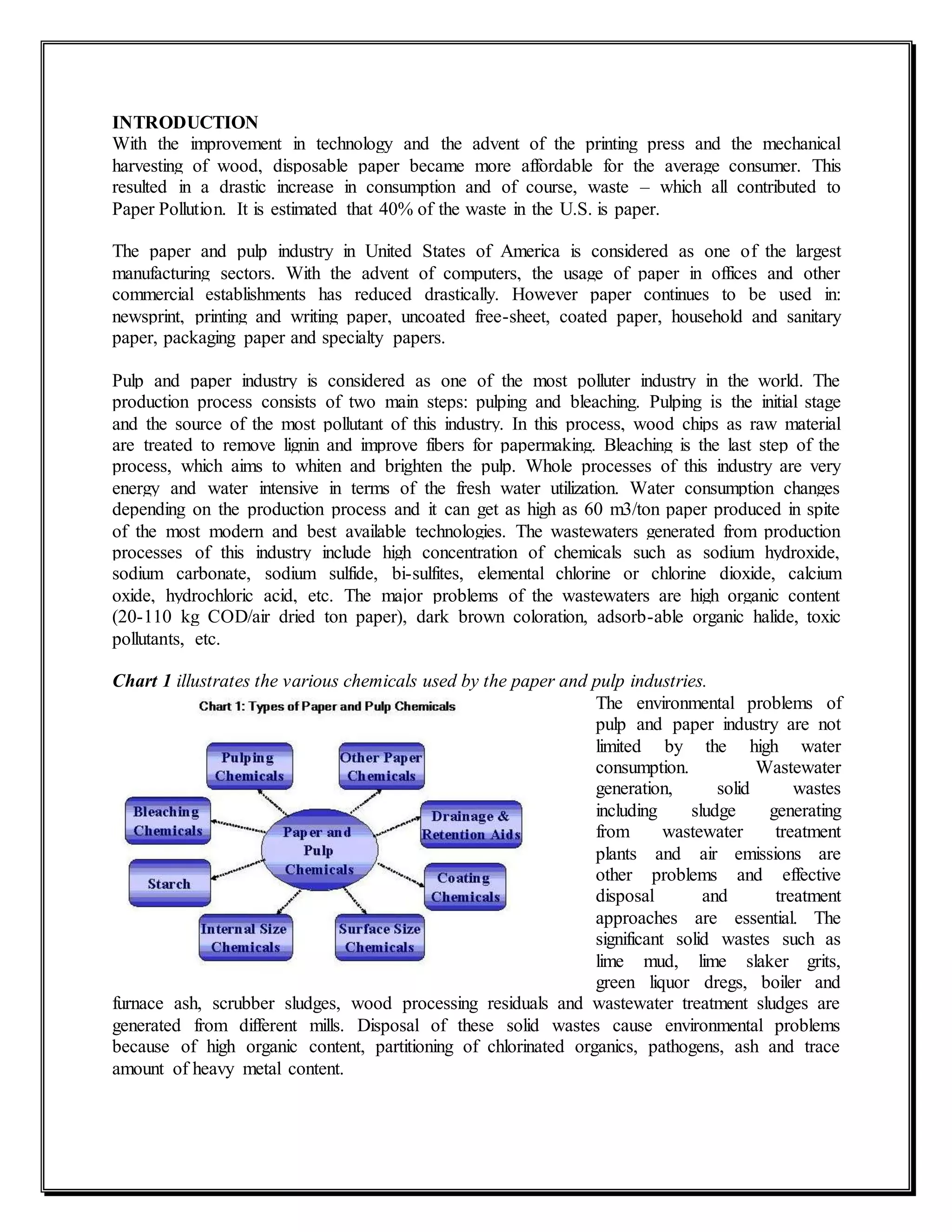 Paper and Pulp Industry- Pollution Control Techniques | DOCX