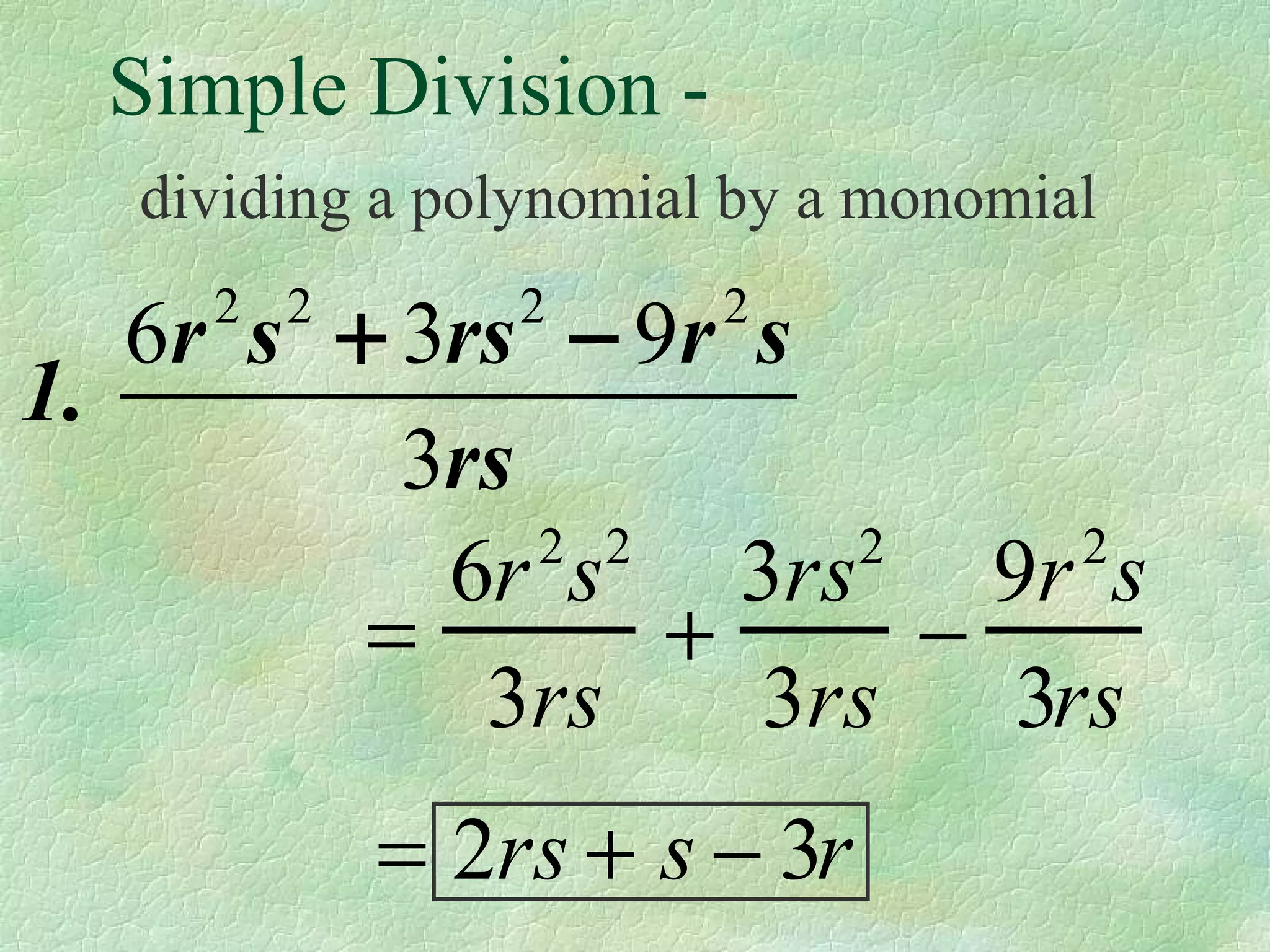 Division of Polynomials | PPT