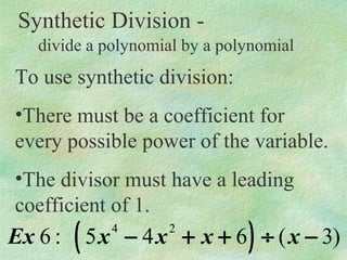 Division of Polynomials | PPT