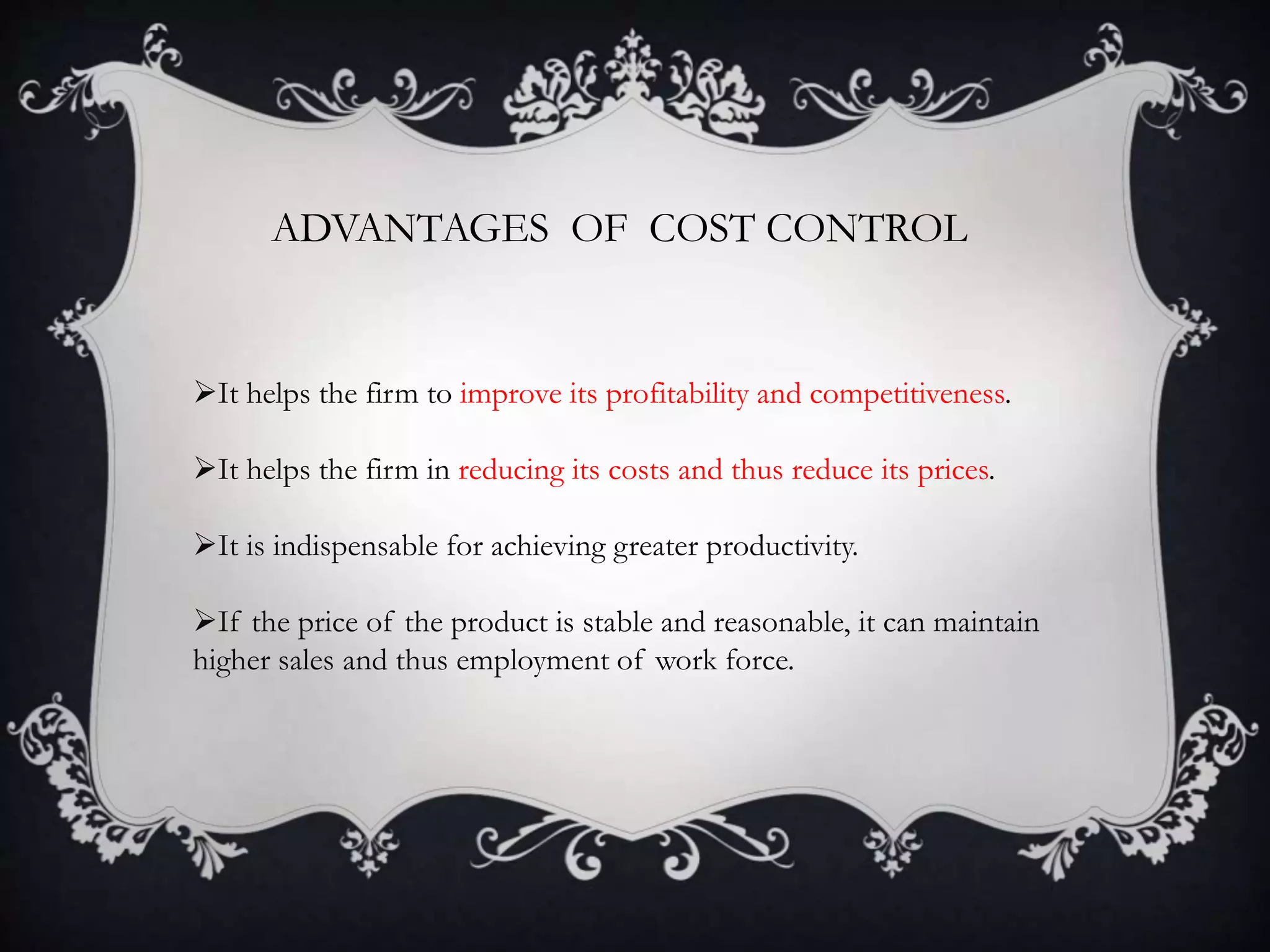 Cost Control & Cost Reduction ppt | PPTX