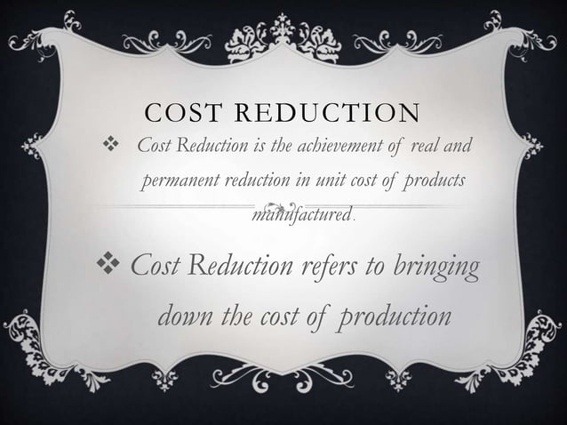 Cost Control & Cost Reduction ppt | PPTX | Business Accounting ...