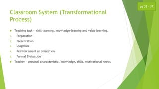 System Model of Classroom Performance | PPTX | Professional School ...