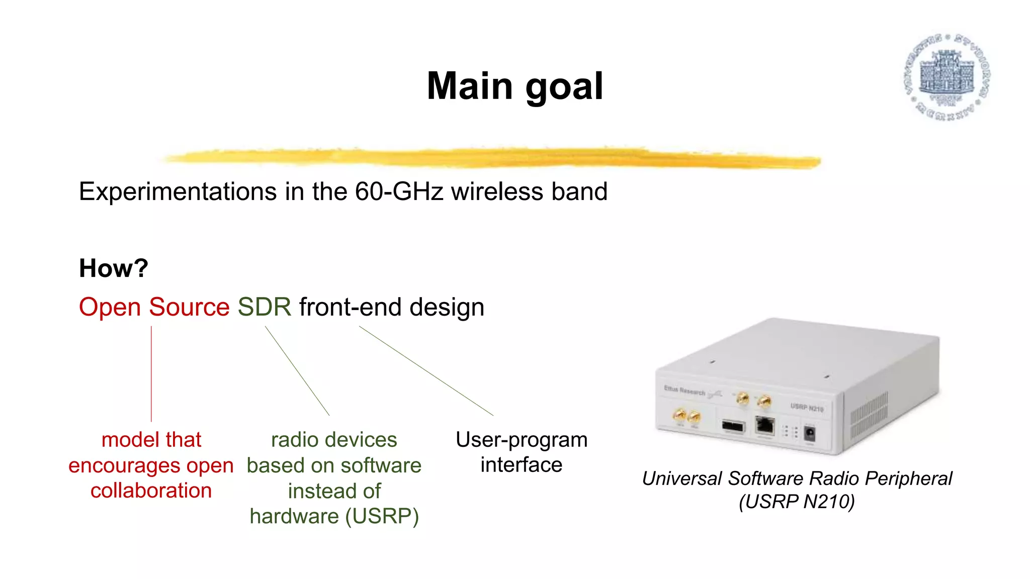 Open Source SDR Frontend and Measurements for 60-GHz Wireless Experimentation | PPT