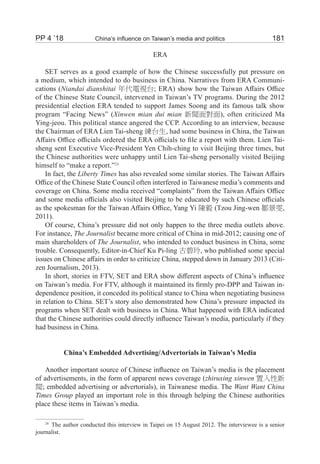 China’s influence on Taiwan’s media and politics | PDF