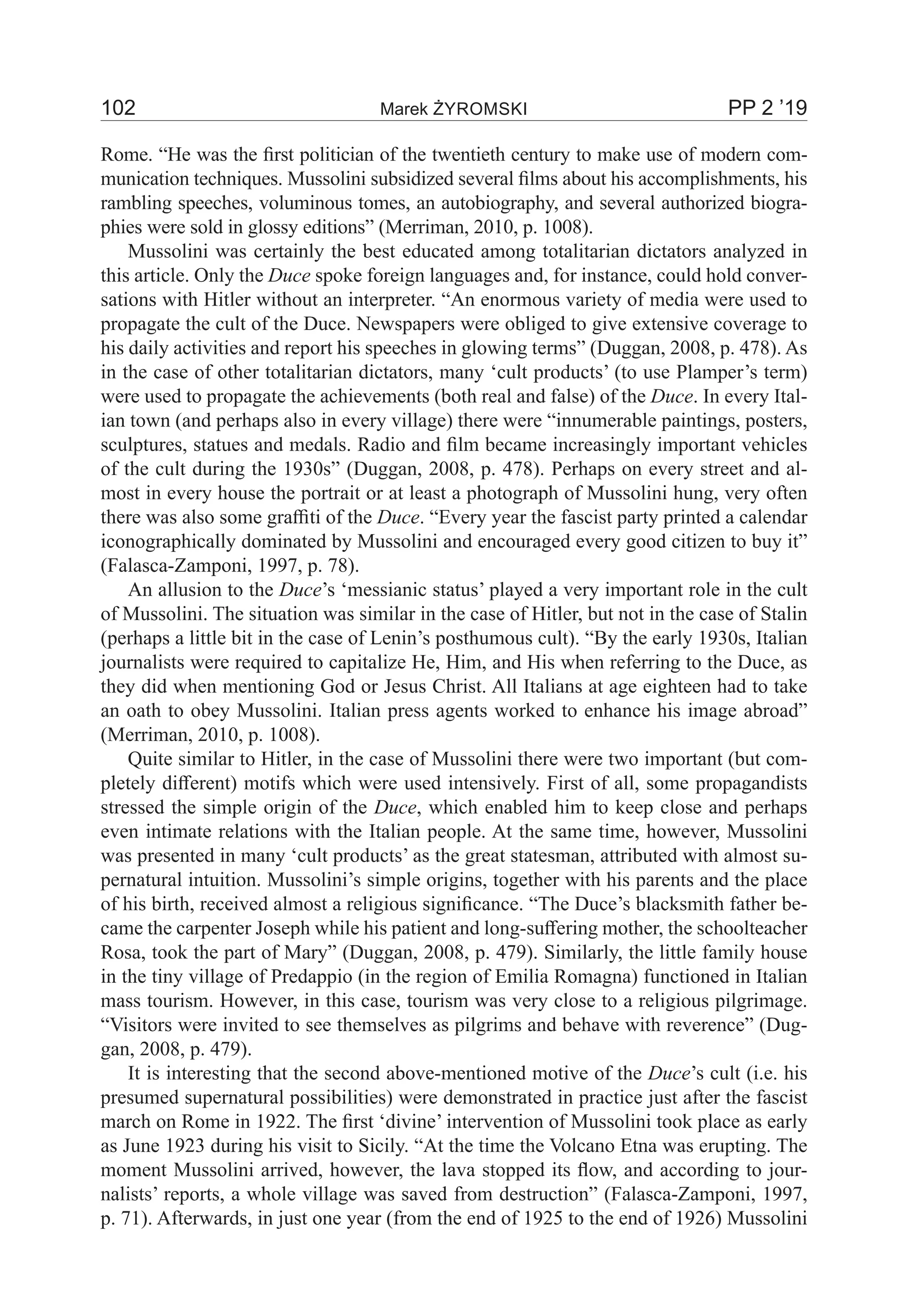 The cult of personality as an important feature of totalitarian ...