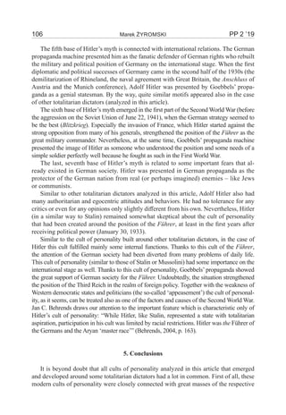 The cult of personality as an important feature of totalitarian ...