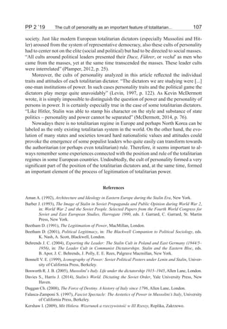 The cult of personality as an important feature of totalitarian ...