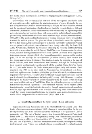 The cult of personality as an important feature of totalitarian ...