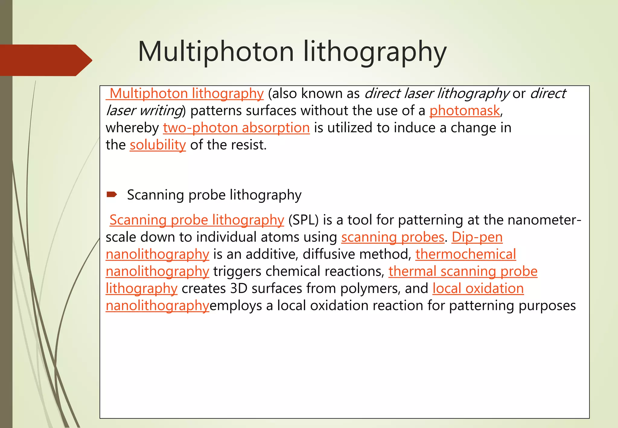 Nano-lithography | PPTX