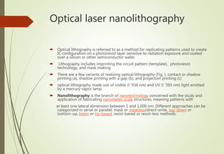 Nano-lithography | PPTX
