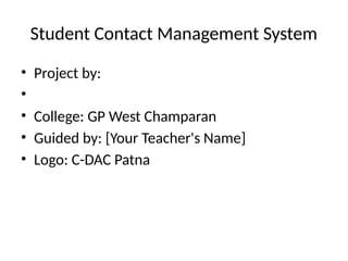 contact_management system of pokwerpoint | PPTX