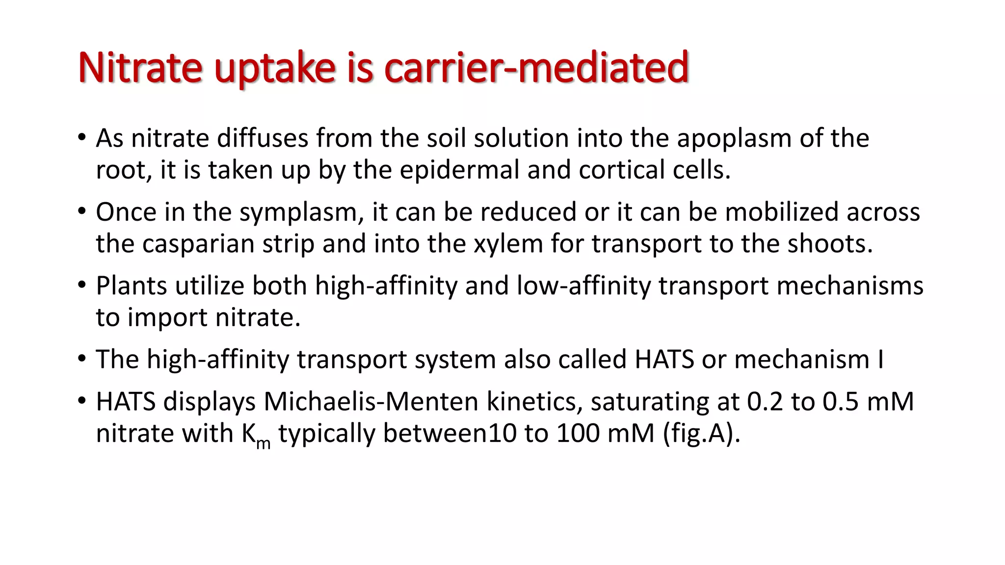 Molecular mechanism of Ion uptake, Ion transporters for Nitrate | PPTX