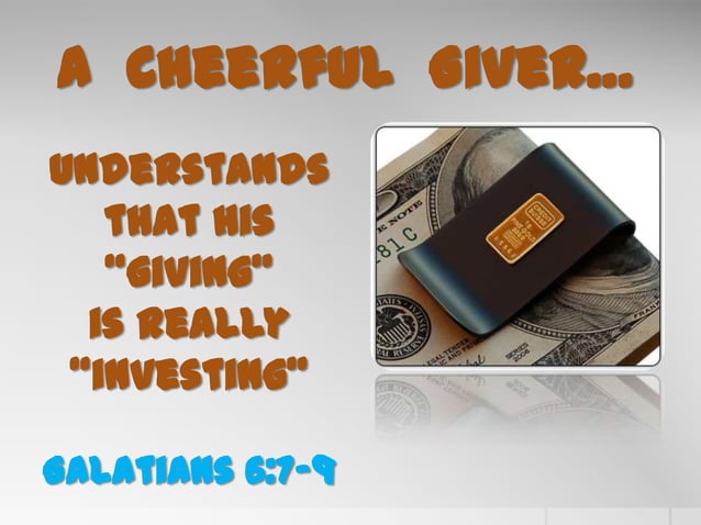 A cheerful giver | PPTX | Christianity | Religion & Spirituality
