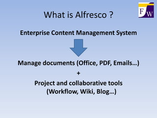 Pp Alfresco Eng V1.0 | PPTX | Operating Systems | Computer Software and Applications