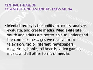 WCC COMM 101 CHAPTER #7 NY77 | PPTX