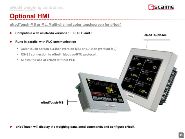SCAIME eNod4: weighing controllers range for process automation | PPTX