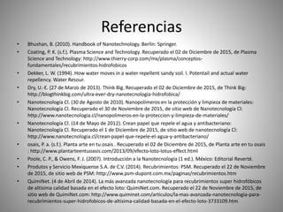 Nanotecnología aplicada en recubrimientos hidrofóbicos basados en el ...