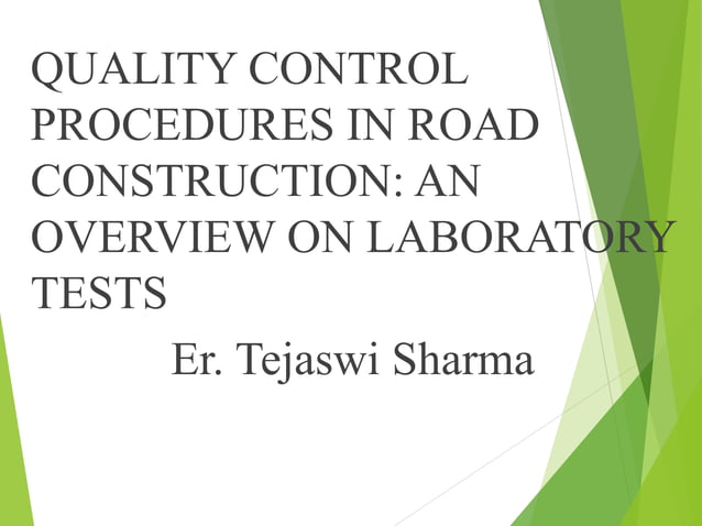 Presentation on Laboratory Tests-Road Construction | PPTX | Geology ...