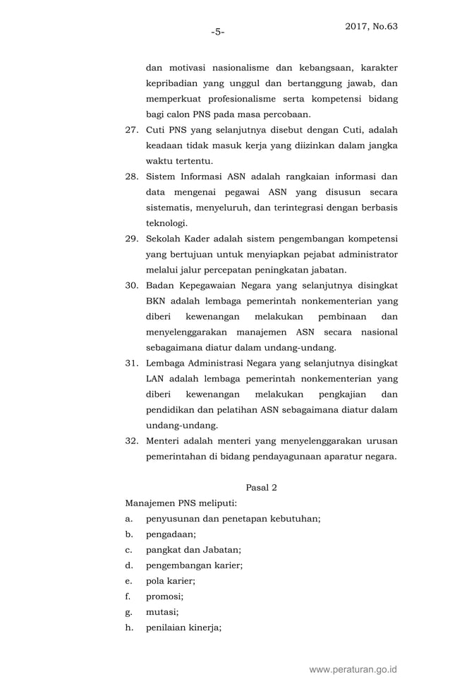 Pp nomor-11-tahun-2017 manajemen-pns | PDF