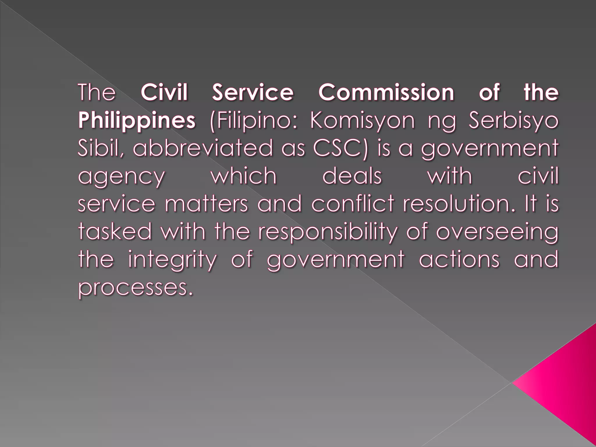 civil service commission | PPT