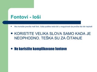 Savjeti za kreiranje PowerPoint prezentacije | PPT