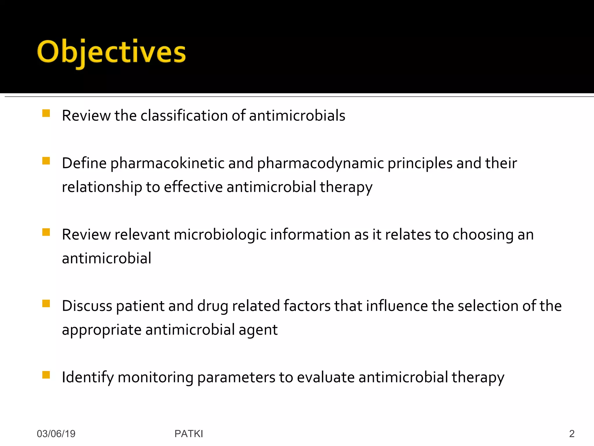 Pp principles of antimicrobial drugs | PPT