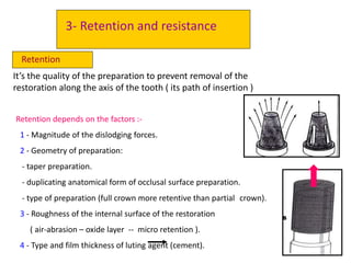 crown lec1- principles of tooth preparation(v.good) | PPTX