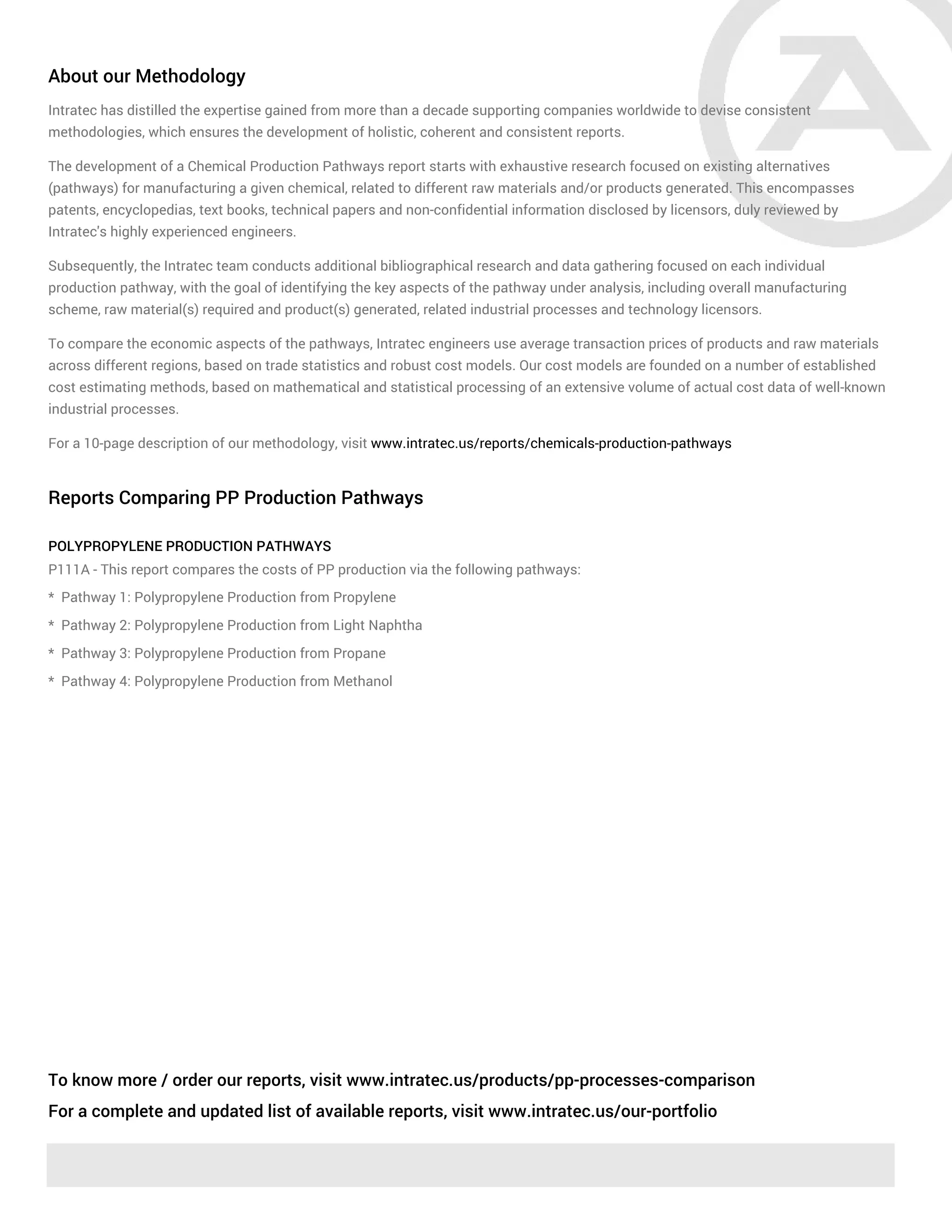 Evaluation of Polypropylene Production Processes | PDF
