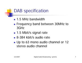 digital audio broadcasting