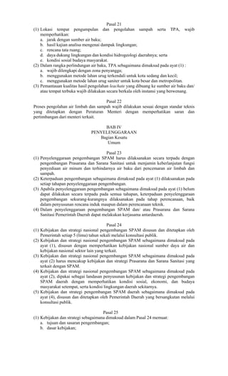 Peraturan Pemerintah No. 16 Tahun 2005 tentang Air Minum | PDF