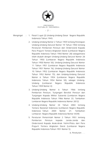 Pp0382014 pokok pensiun tni | PDF