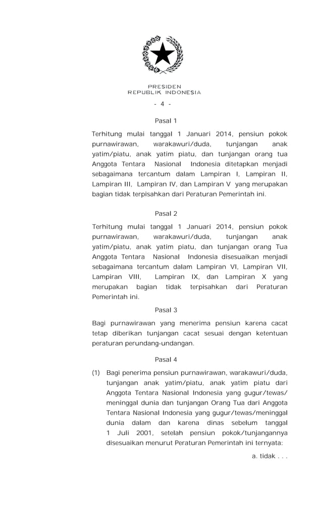 Pp0382014 pokok pensiun tni | PDF