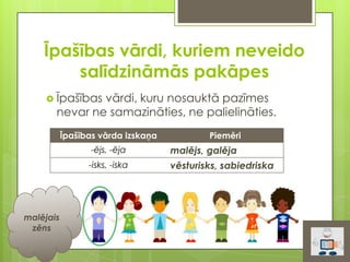 Īpašības vārda salīdzināmās pakāpes | PPTX