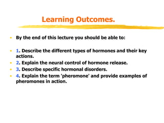 Hormones in human body , biological bases of behavior | PPT
