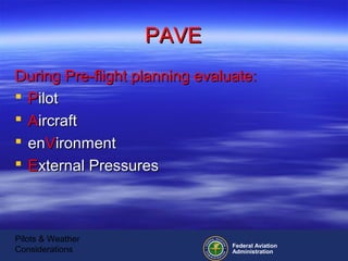 Pilots & Weather Considerations | PPT
