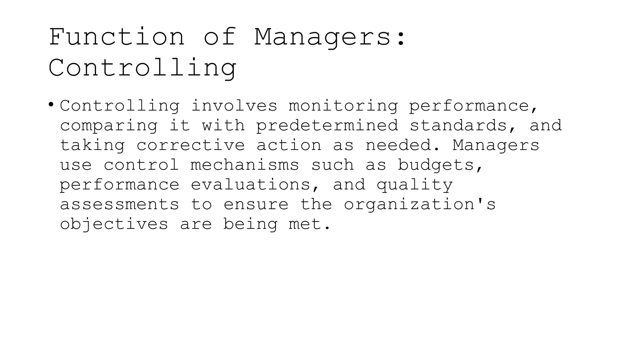 PME Presentation , Functions of Managers | PPTX