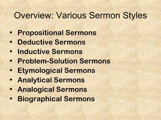 PP100: Exploring Sermon Styles | PPT