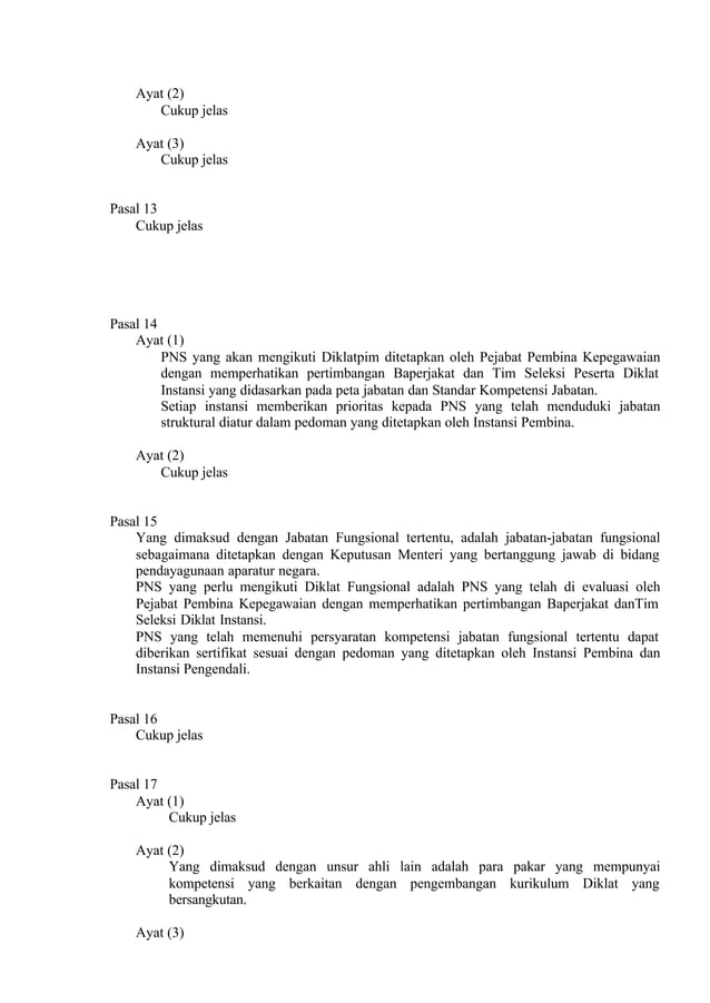 PP 101 tahun 2000 Aturan Prajabatan PNS | PDF