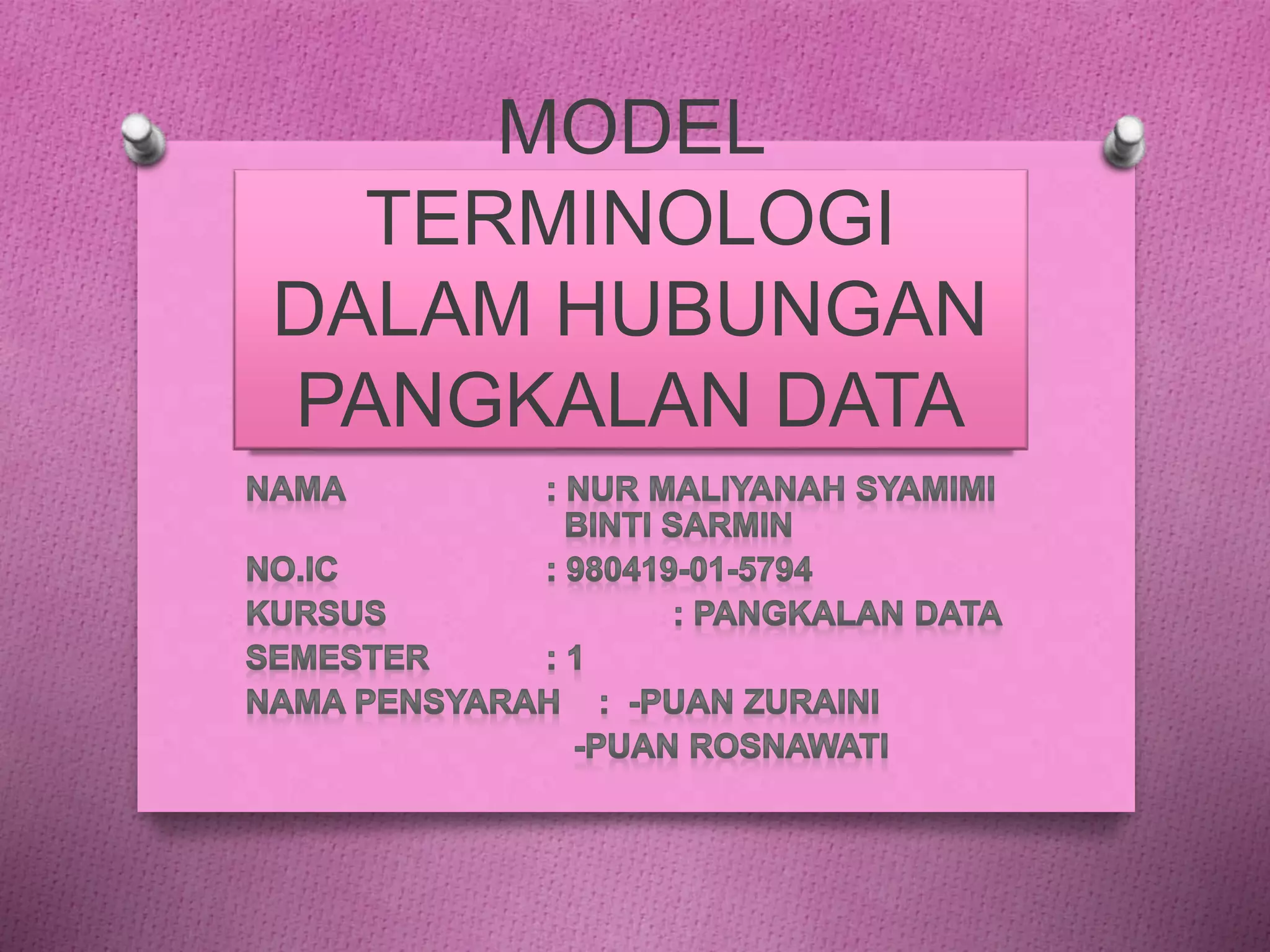 Model Hubungan Pangkalan Data | PPTX