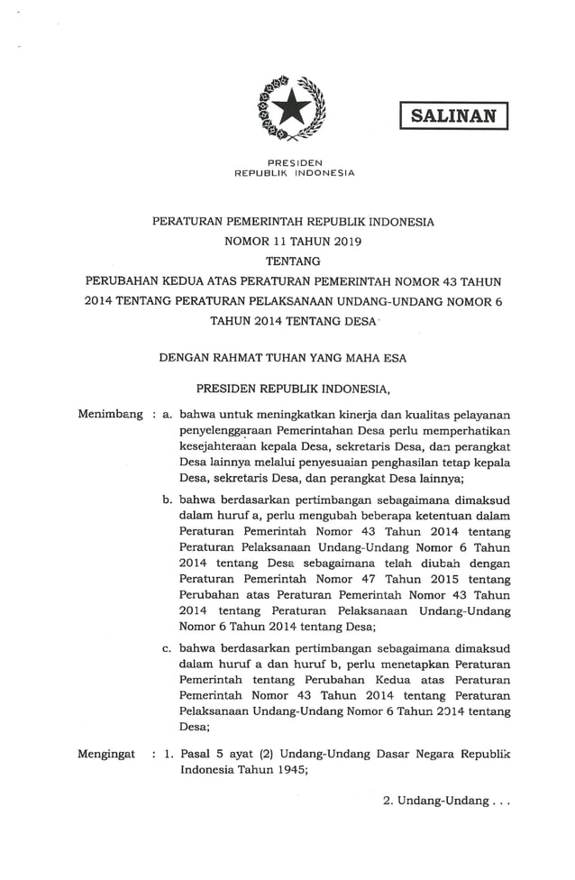 Pp 11 tahun 2019 | PDF