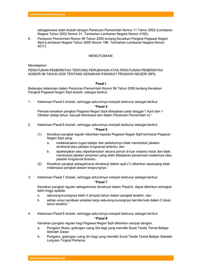 Pp 12 th 2002 ttg kenaikan pangkt asn | PDF