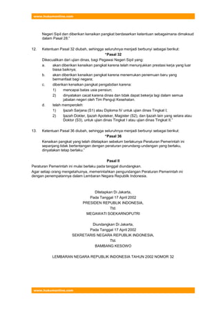 Pp 12 th 2002 ttg kenaikan pangkt asn | PDF