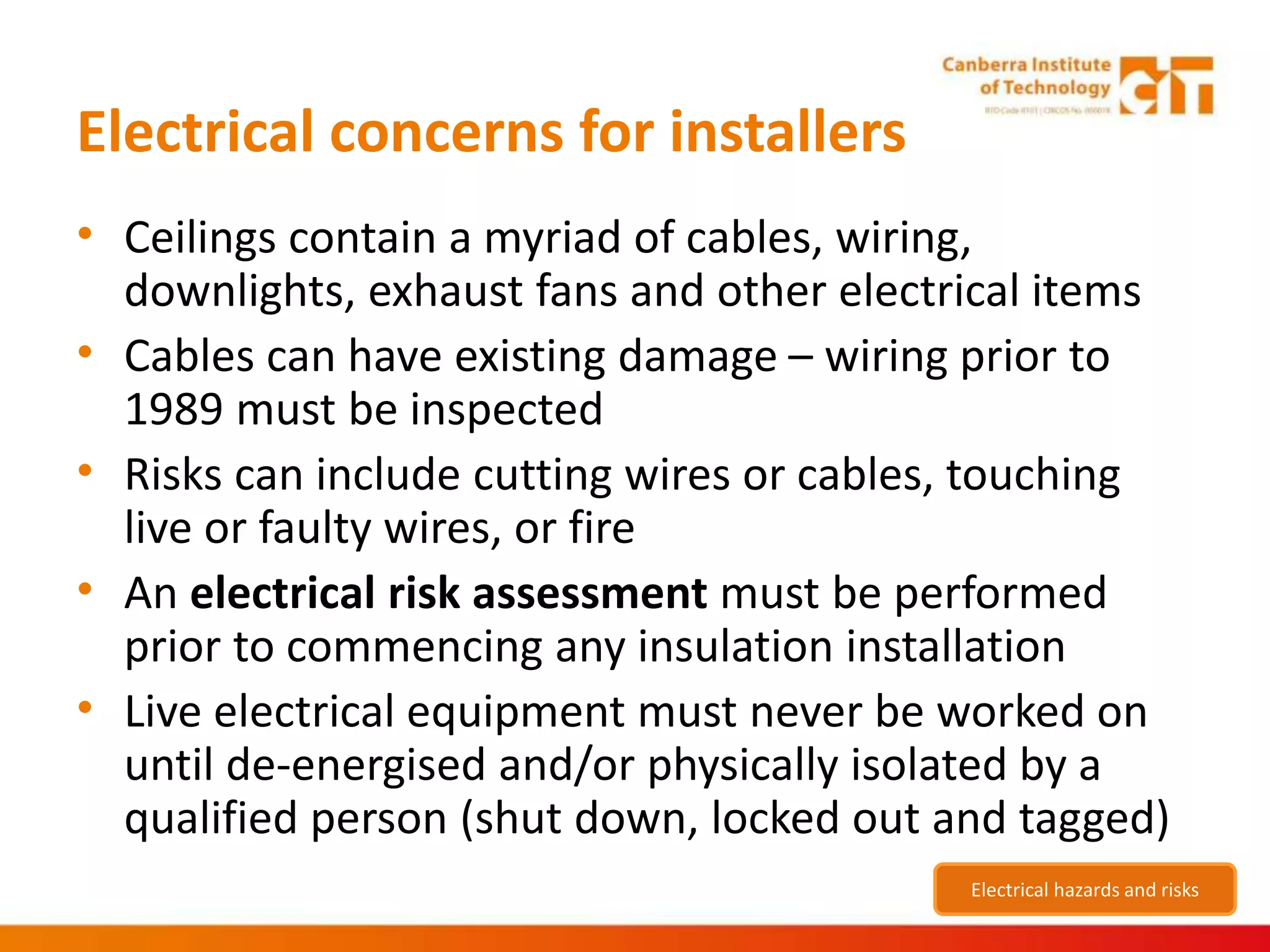 Pp 13 electrical hazards, risks and controls | PPTX
